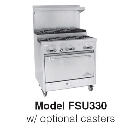 Comstock-Castle Gas Step Up Saute Range w/ 4 Burners | Wasserstrom