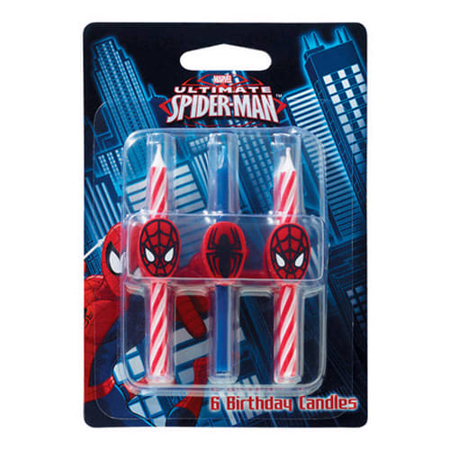 DecoPac 11745 Spider-Man Candles - 6 / BX | Wasserstrom