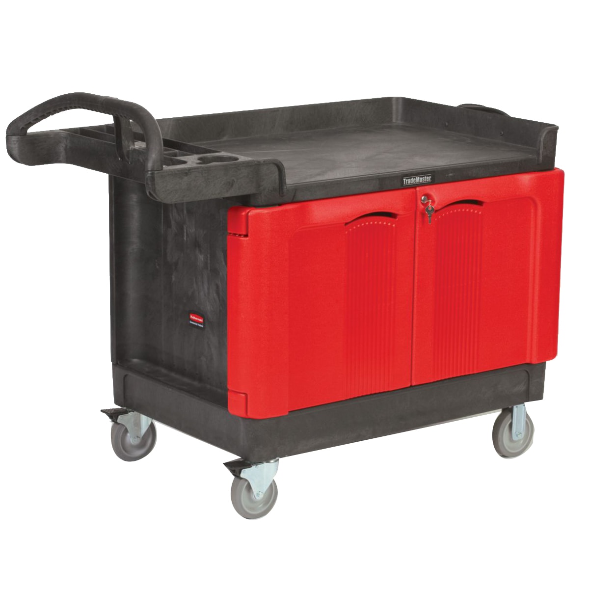 Rubbermaid® FG453288BLA Trademaster® Cart w/2 Door Cabinet | Wasserstrom