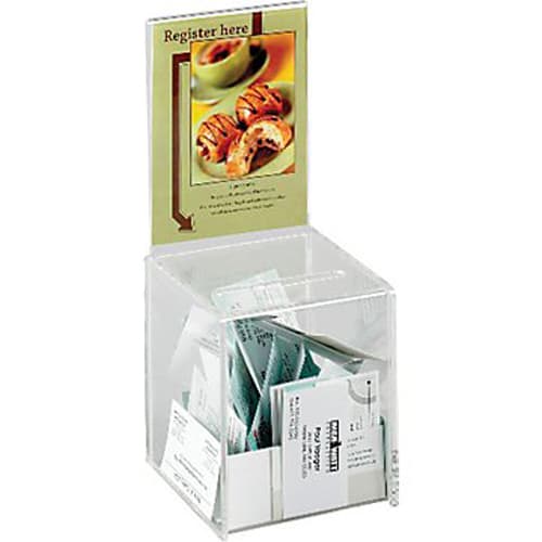 Staples® Advantage 728454 Clear Acrylic 14.5" High Ballot Box | Wasserstrom