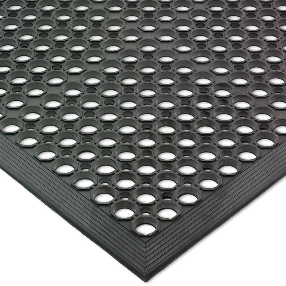 San Jamar® KM1100B EZ-Mat 3' x 5' Black Light Duty Mat | Wasserstrom
