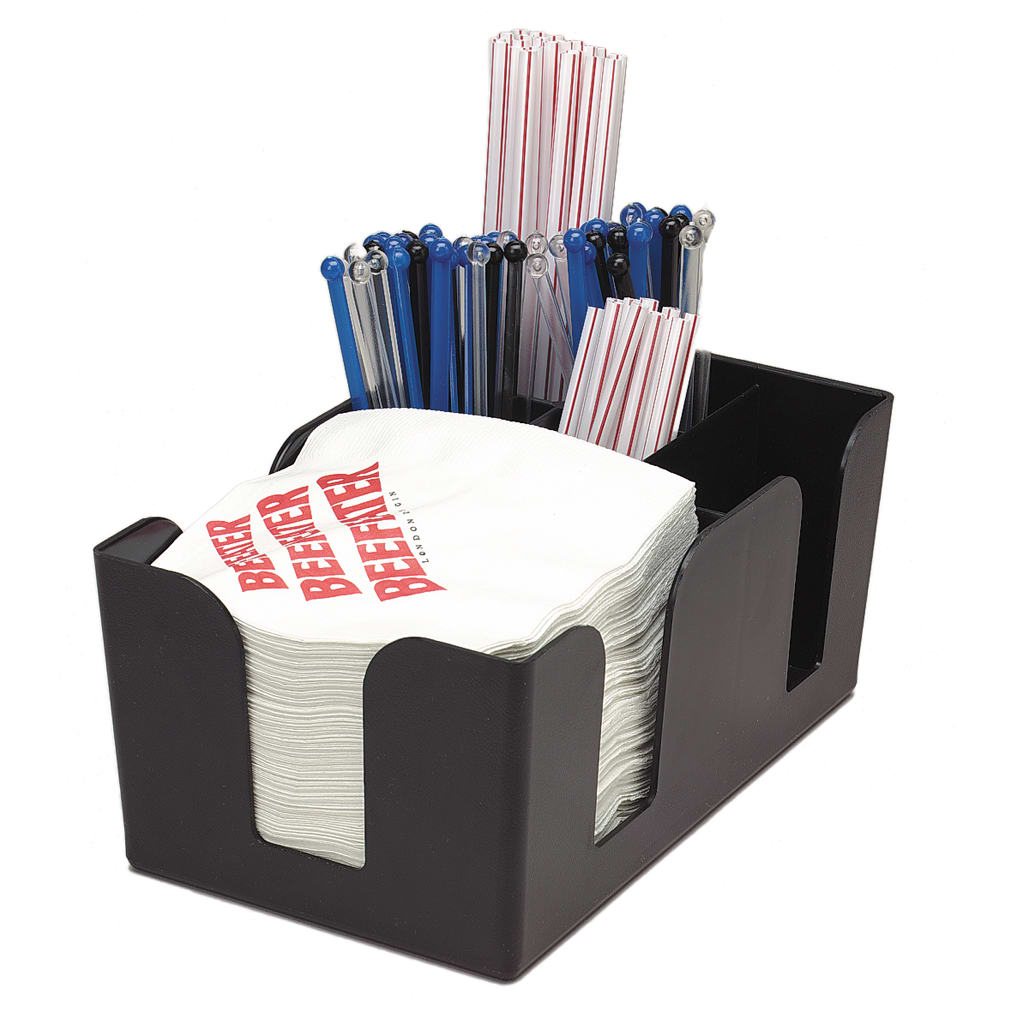 Co-Rect® BR005/150 Rectangle Plastic Black Bar Caddy | Wasserstrom
