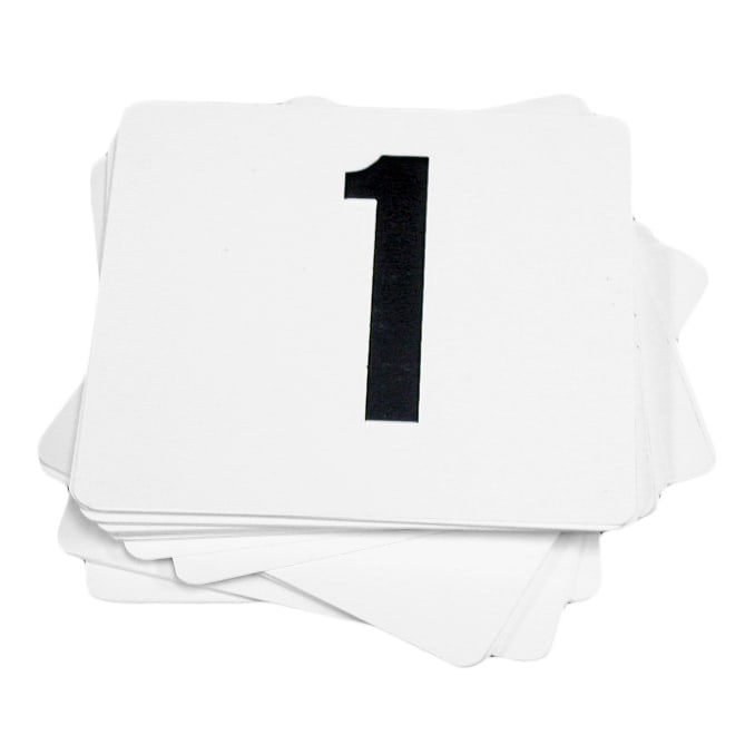 Adcraft® 18354 White / Black Large Plastic Table Numbers - 50 / ST ...