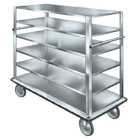 FWE Queen Mary S/S Utility Cart w/ Six 24" X 57" Shelves | Wasserstrom