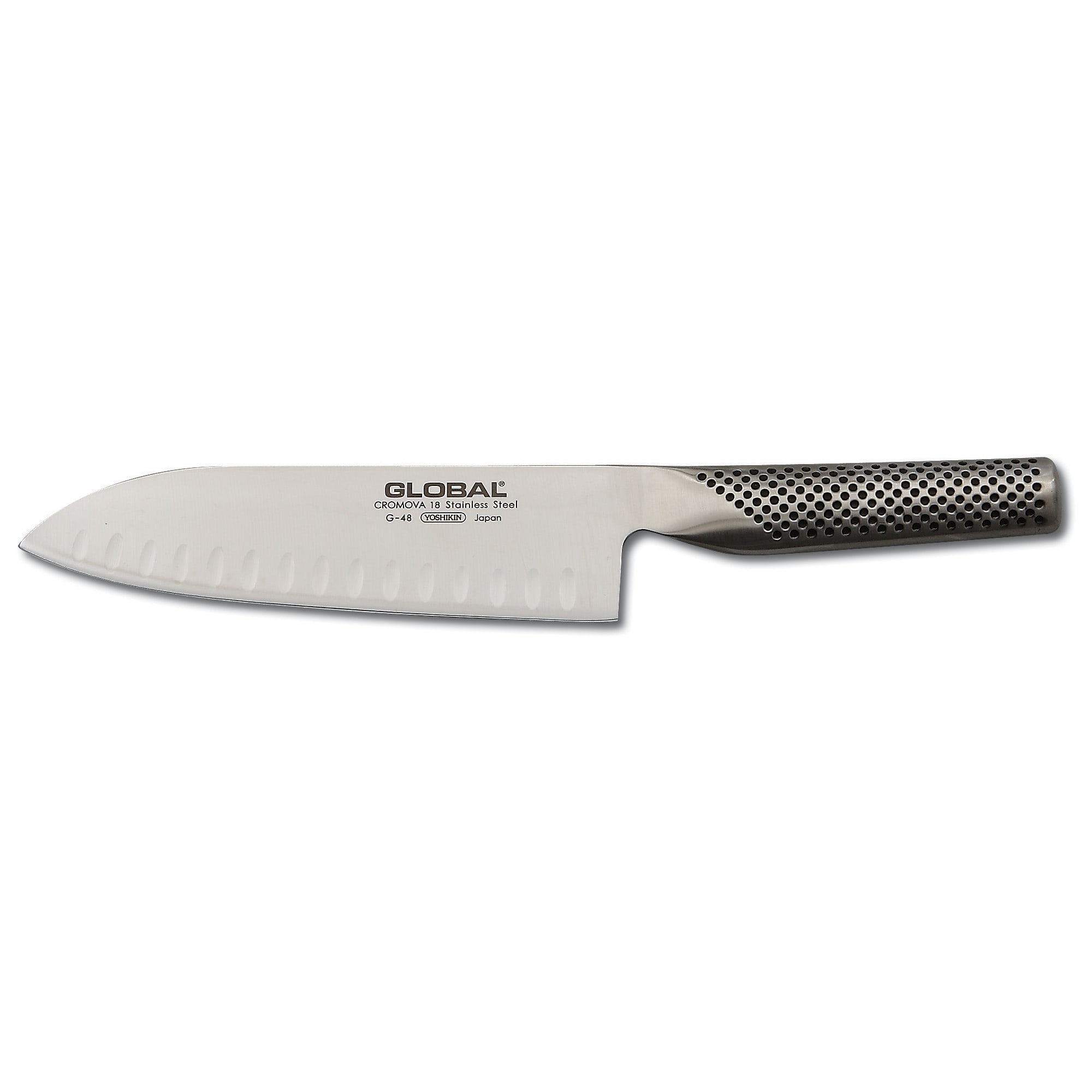 Global® Y587 S/S 7" Santoku Hollow Ground Knife | Wasserstrom