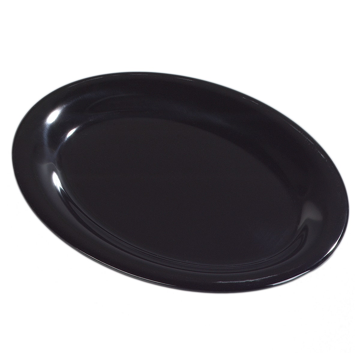 Carlisle® 4308203 Durus® 12" x 9" Black Oval Platter | Wasserstrom