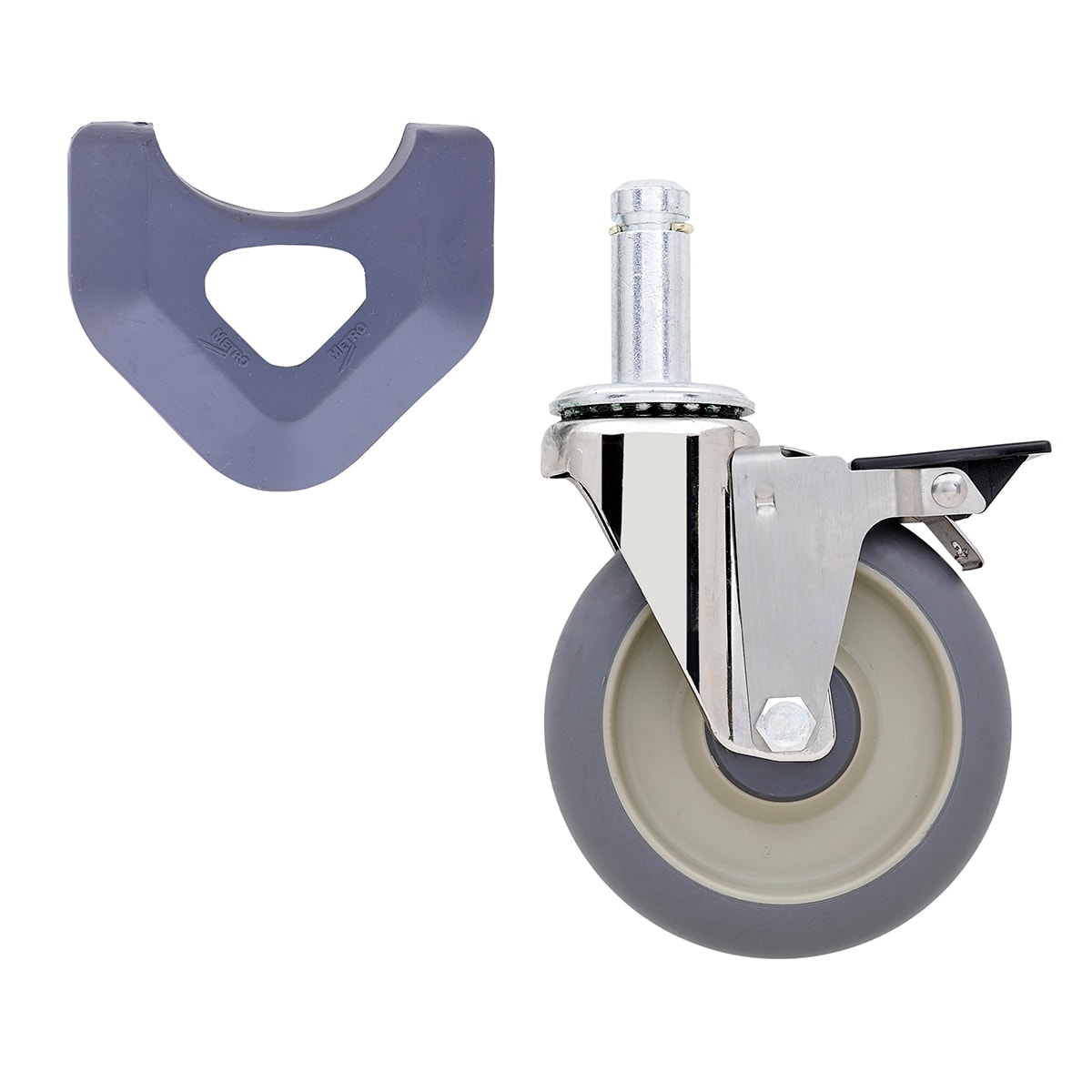 Metro 5MDBXA MetroMax iQ Resilient Donut Brake Stem Caster | Wasserstrom