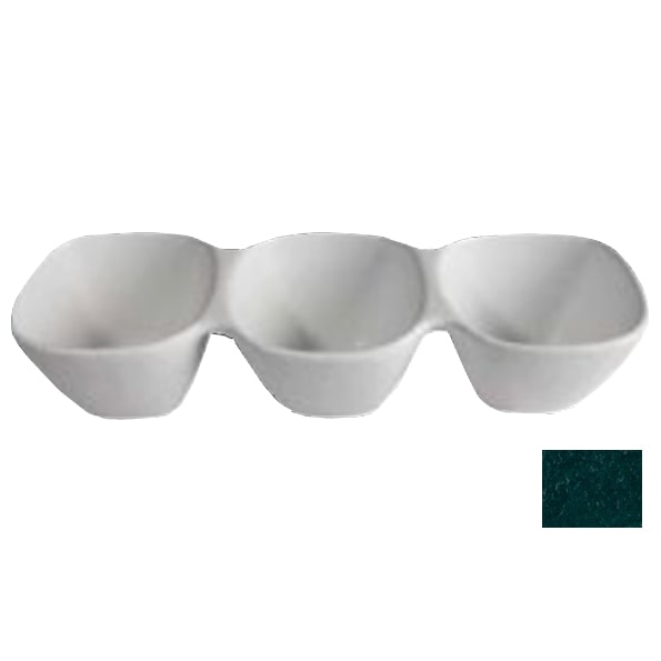 Bugambilia Triple Condiment Bowl, Forest Green | Wasserstrom