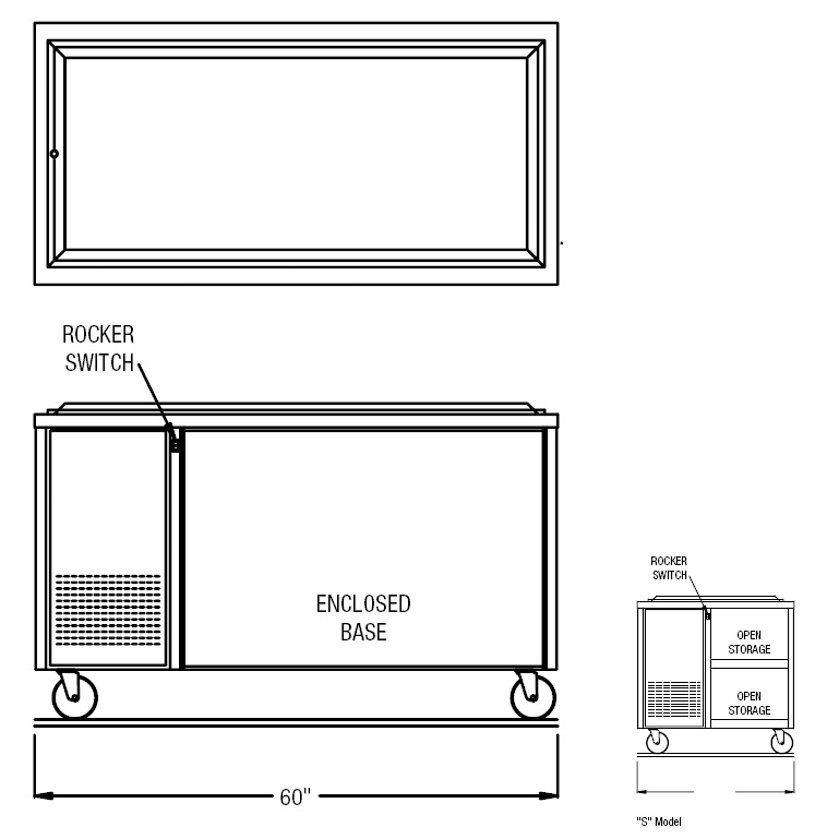 Randell® RAN FTA-4S S/S 60" Open Base Frost Top Unit | Wasserstrom