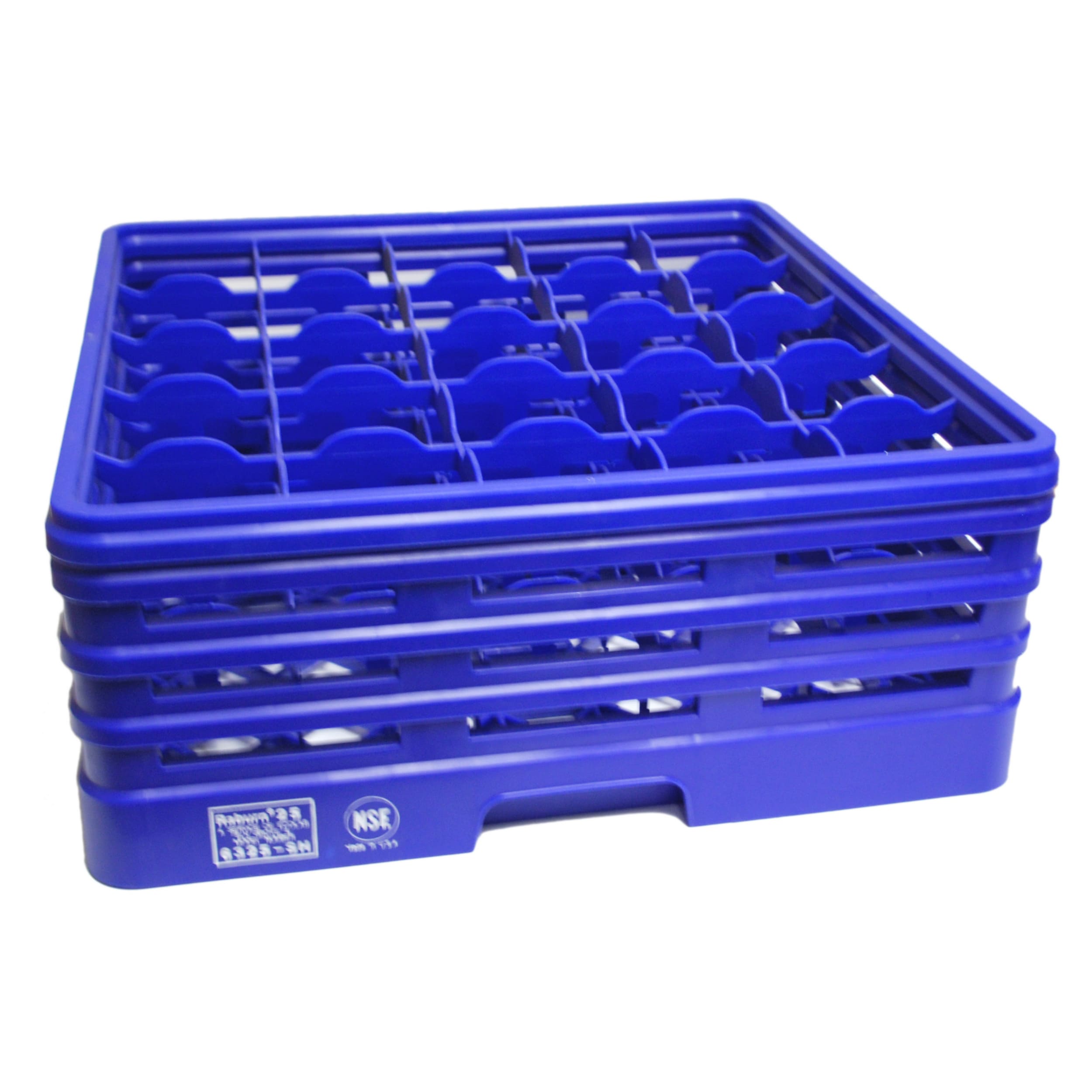 Raburn Dark Blue 25-Compartment Glass Rack | Wasserstrom