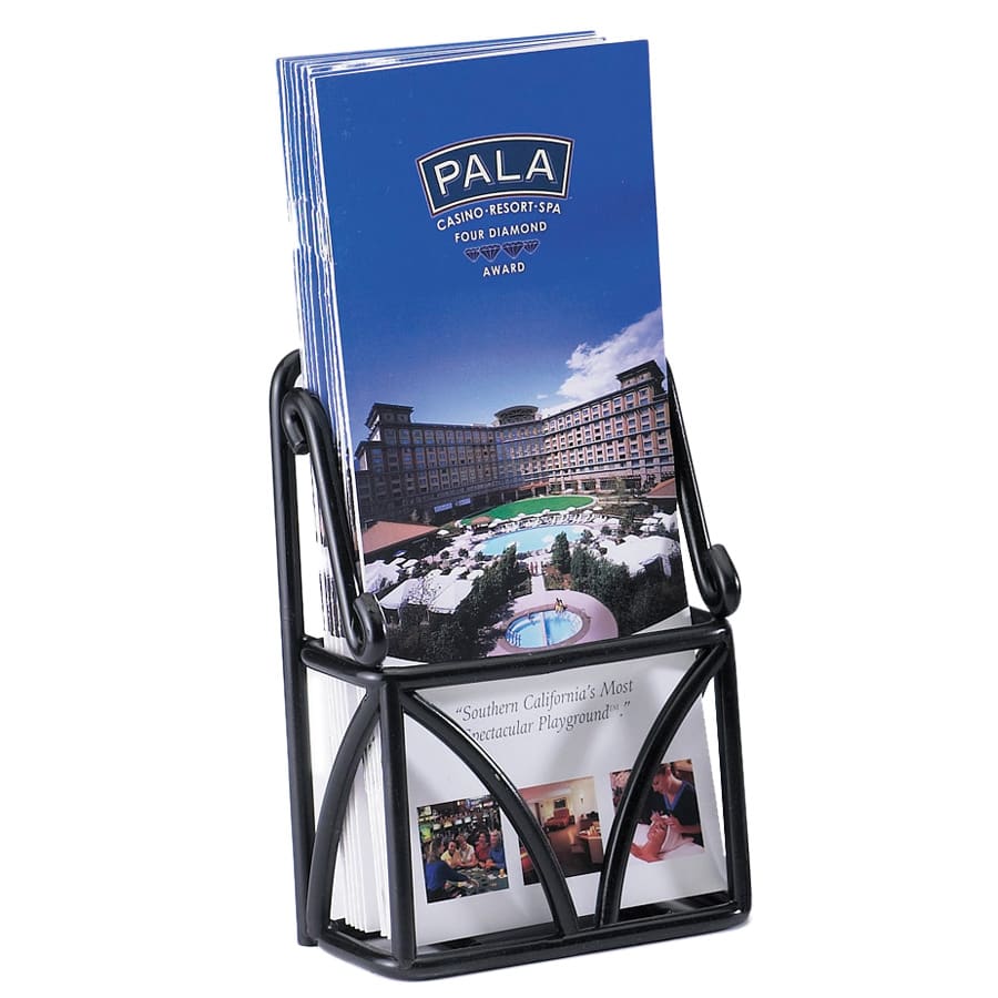 Cal-Mil® Black Powder Coated Wire Brochure Holder | Wasserstrom