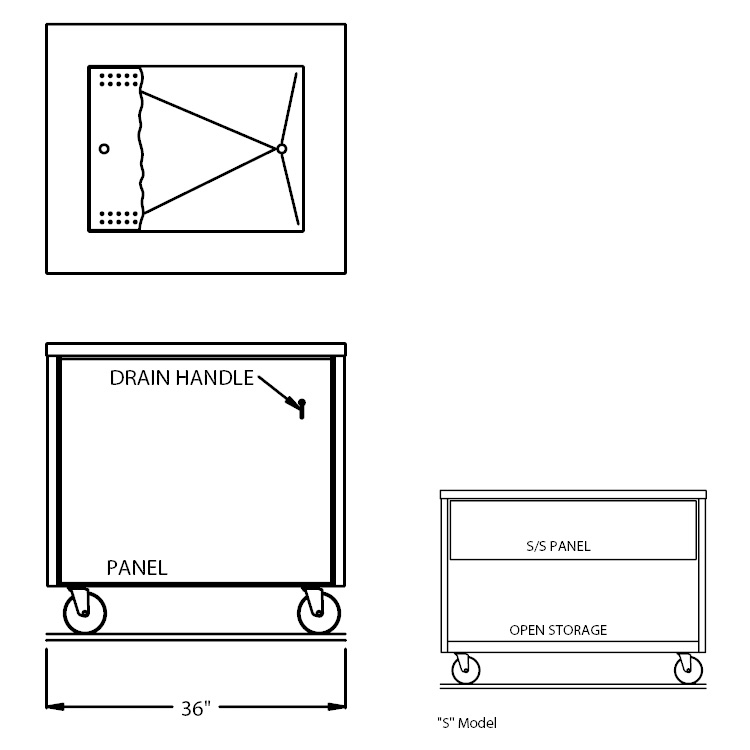Randell® RAN IC-2S 36" Open Base Iced Cold Food Table | Wasserstrom