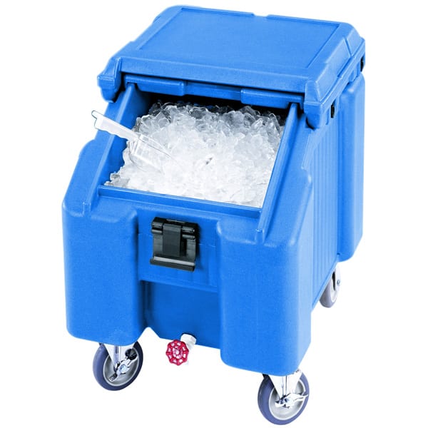 Cambro Cold Blue SlidingLid 100 lb Standard Height Ice Caddy | Wasserstrom