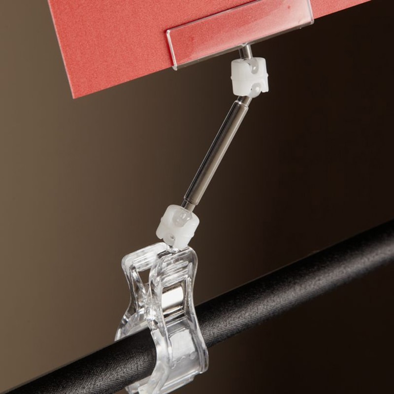 FFR-DSI 2806355301 Clear Plastic 6" Clip-On Wire Sign Holder | Wasserstrom