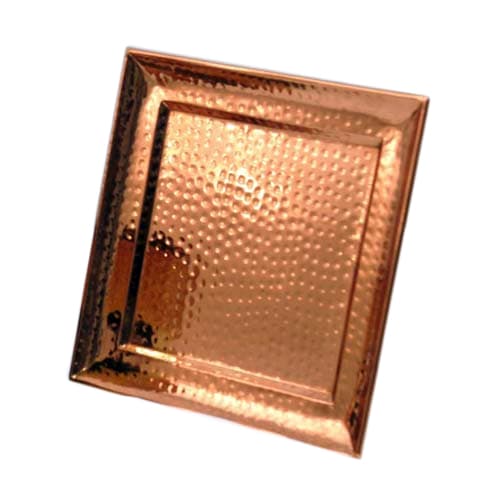 Dover Metals Large Square Charger, Copper | Wasserstrom