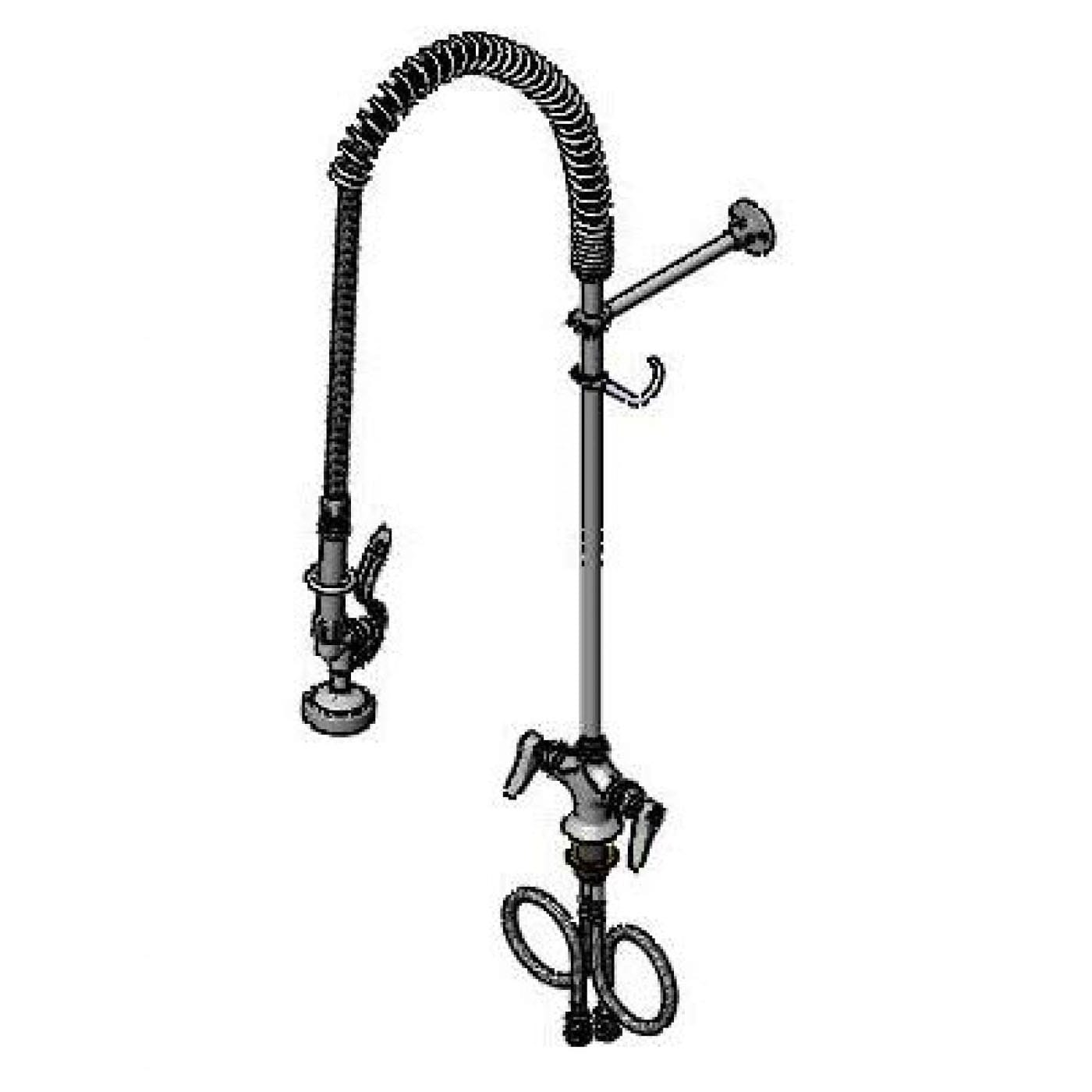 T & S Brass B-0113-B9CR Pre-Rinse Unit With 9" Wall Brackets | Wasserstrom