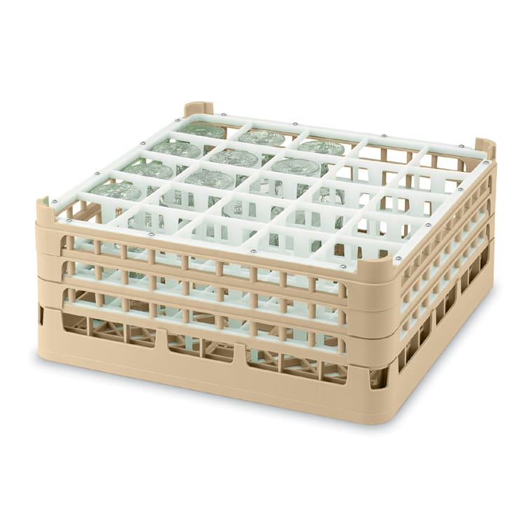 Vollrath® 5277622 Cocoa XX-Tall Plus 25 Compartment Glass Rack ...