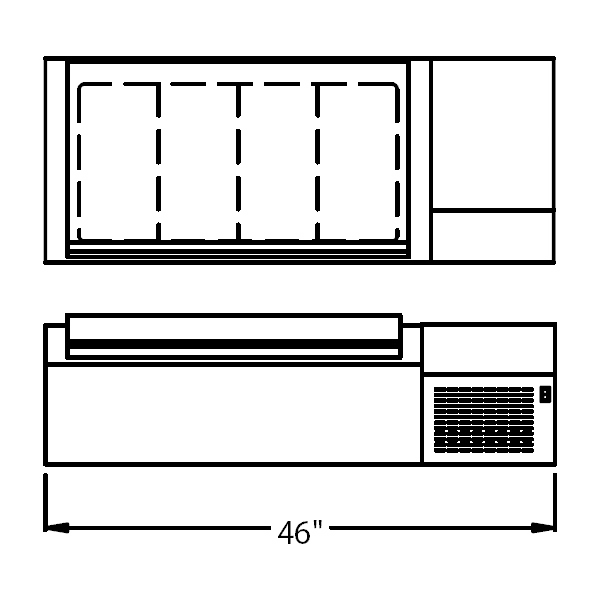 Randell® CR9046 Refrigerated Countertop 46" Condiment Rail | Wasserstrom