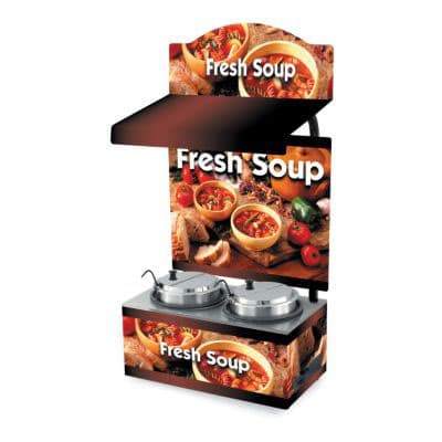 Twin 7 Qt Soup Warmer w/ Menu Board Canopy | Wasserstrom