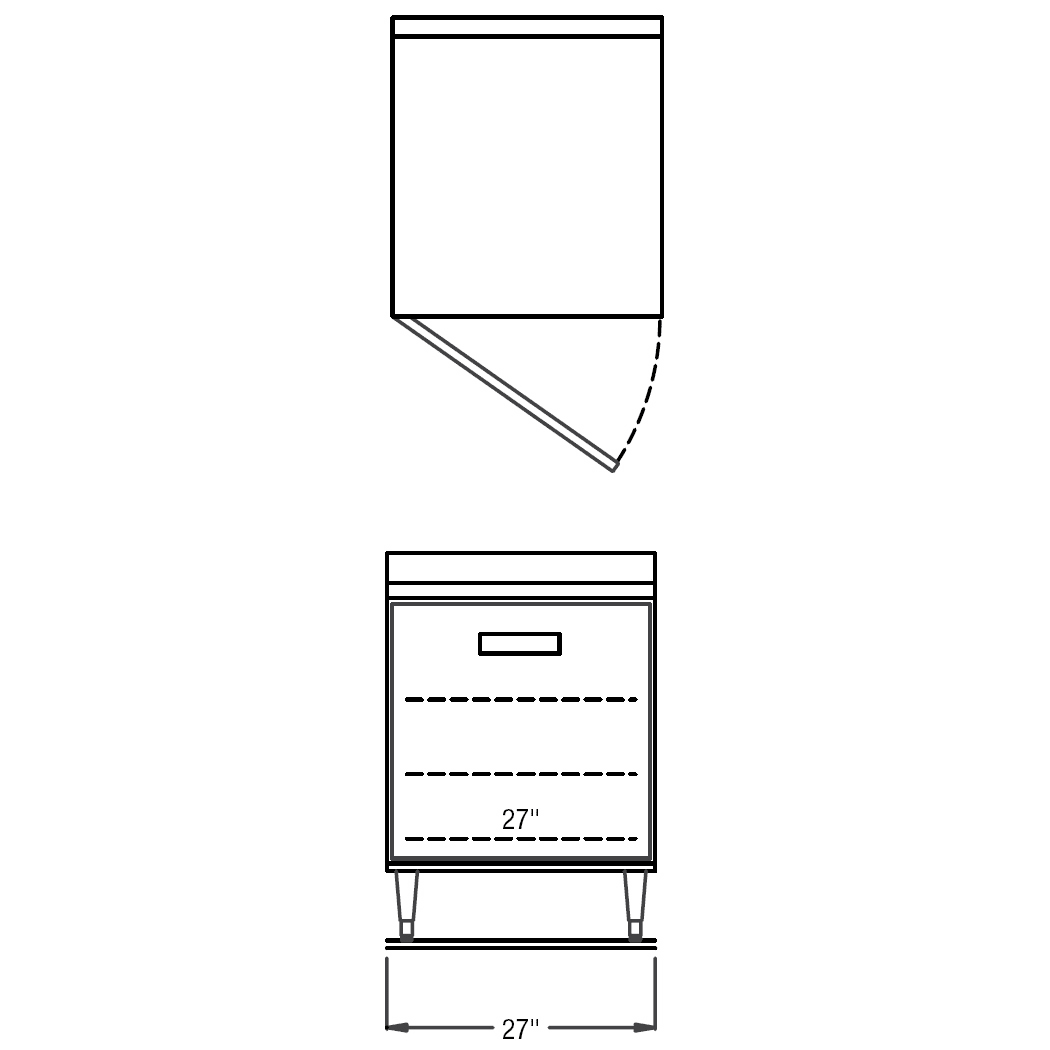 Randell® 9402-7 Refrigerated 27"L Rear Mount Worktop Counter | Wasserstrom