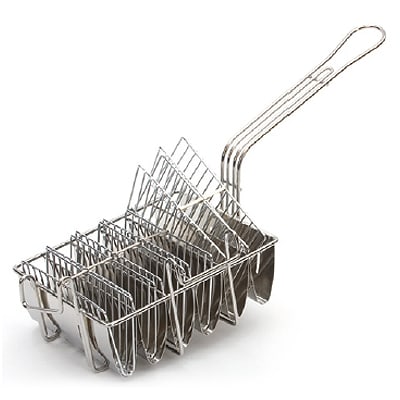 Pronto Nickel & Chrome-Plated 6-Slot 6-1/2 x 9 x 3 Taco Shell Basket ...