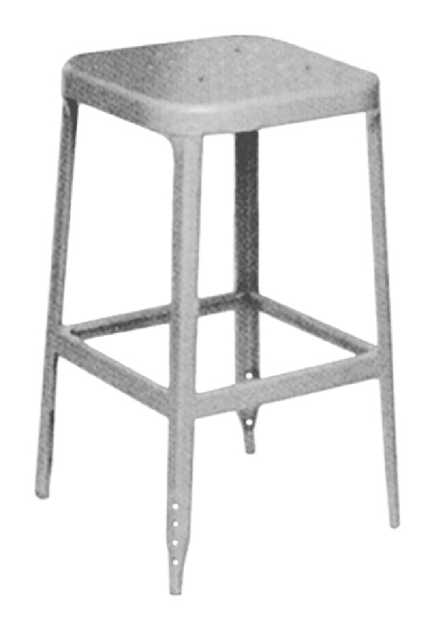 Lyon Workspace Dove Gray Steel 18" Stool w/ Steel Glide Feet | Wasserstrom