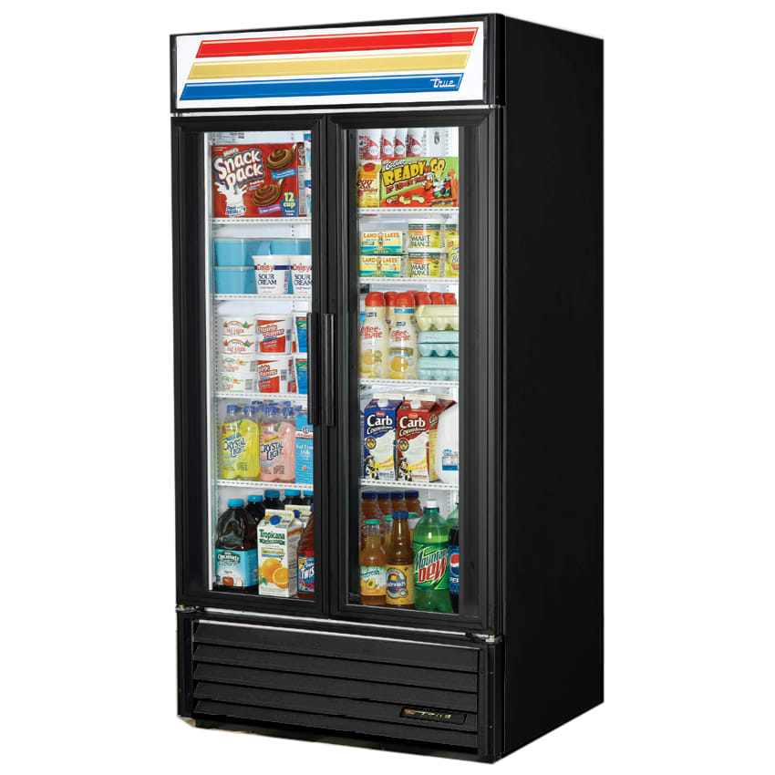 True GDM-35-LD 830275 Black Glass Door 35 CF Refrigerator Merchandiser ...