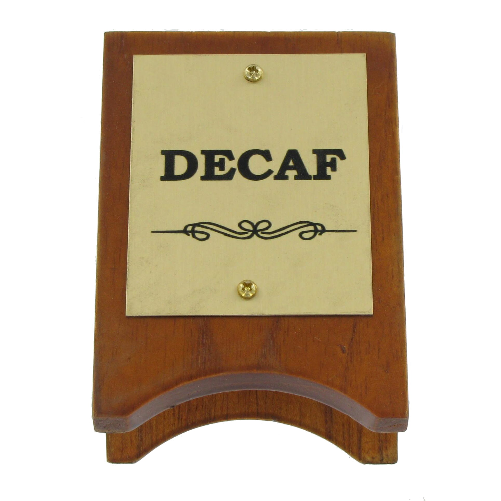 Classic Hotel Woodwork DCSG Wood And Brass 3-1/2 x 2-1/2 Decaf Sign ...