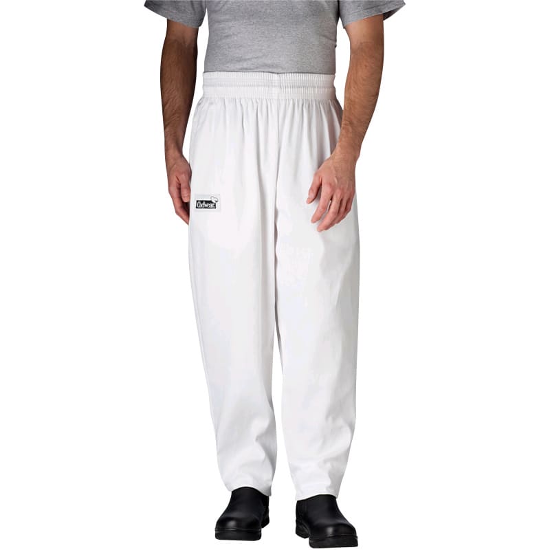 Chefwear® Medium White Baggy Chef Pants | Wasserstrom