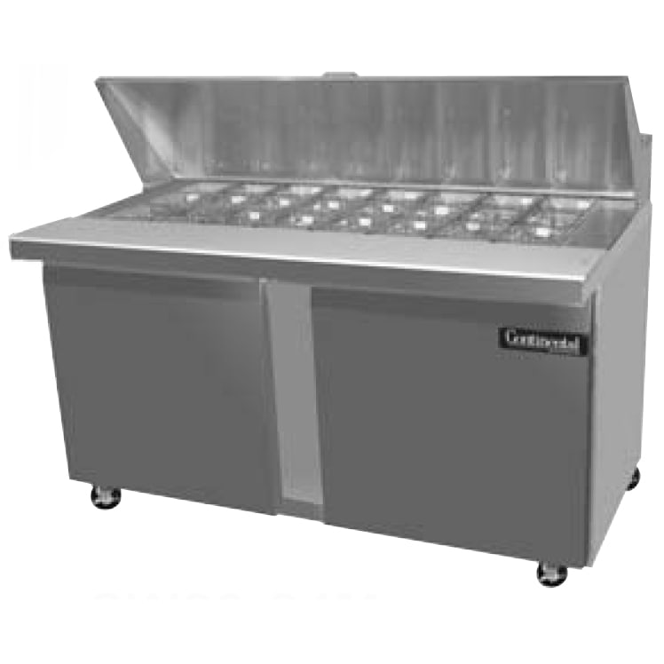 Continental Designer Line 17 Cu Ft Sandwich Unit w/ Eight 1/6 Pans ...