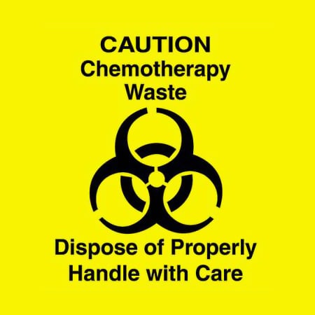 Rubbermaid® Square Yellow Chemotherapy Decal | Wasserstrom