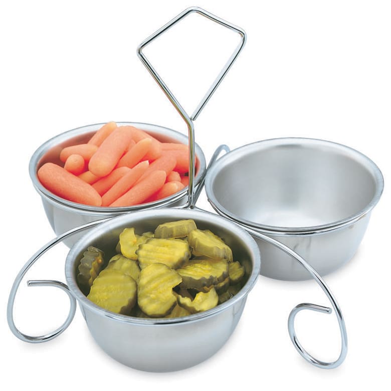 Vollrath 47631 Chrome Plated 3-Way Utility Server with 3 S/S Bowls ...