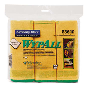 Kimberly Clark® Wypall® Yellow Microfiber Cleaning Cloth | Wasserstrom
