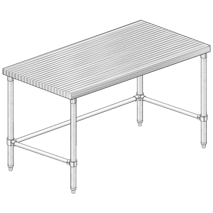 Aero Maple Work Table, 24" x 60", Flat Top | Wasserstrom