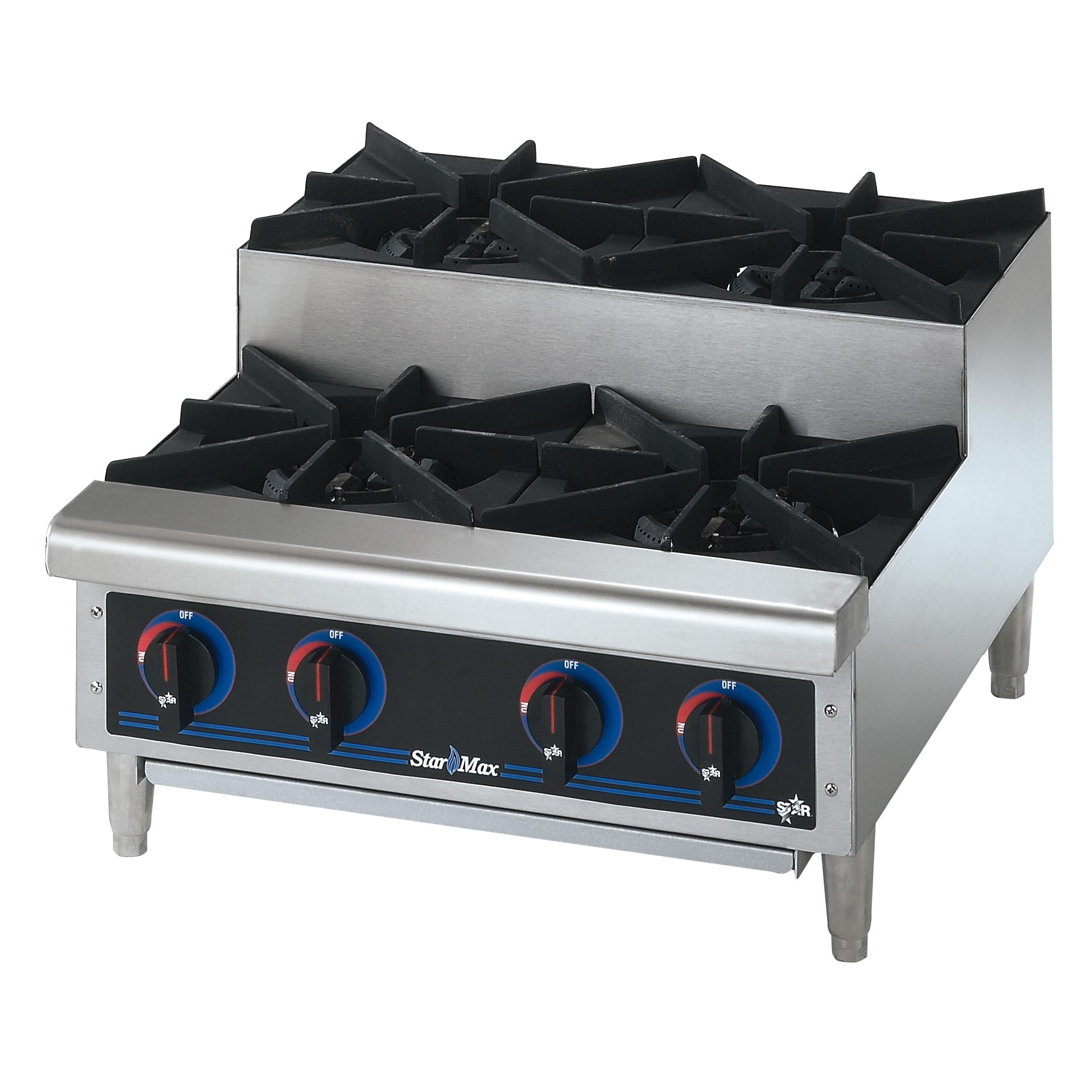 Star® 604HF-SU Star-Max® Gas Step-Up 4-Burner Hot Plate | Wasserstrom