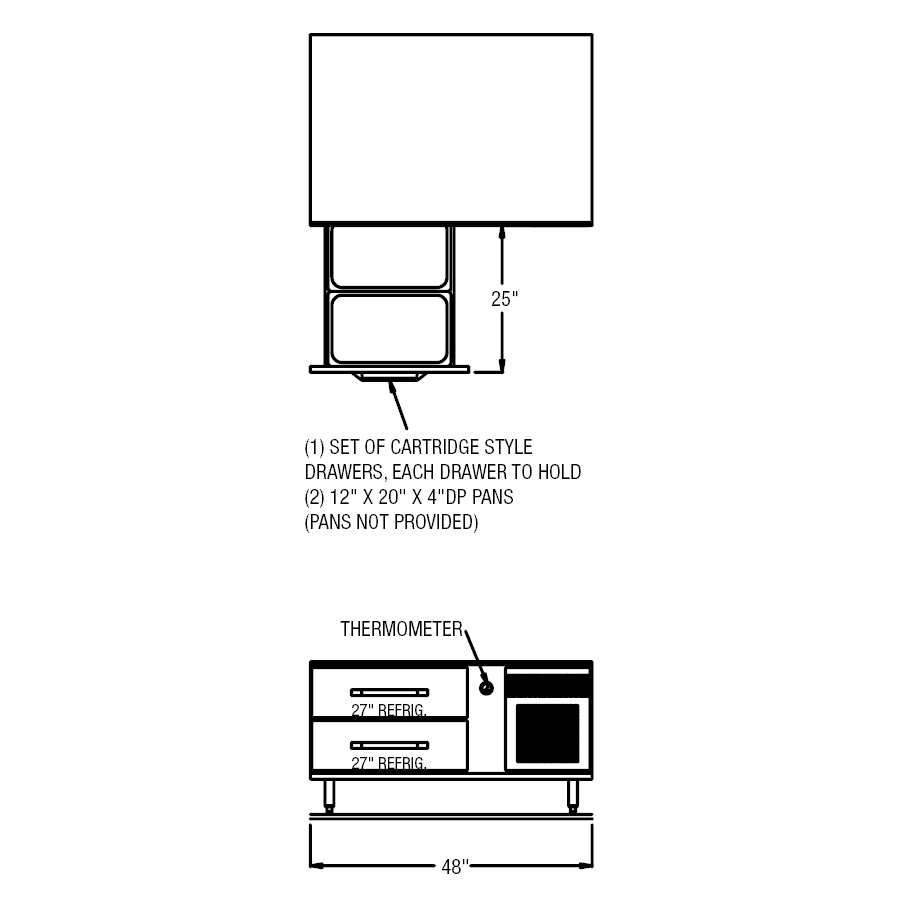 Randell® 20048SC Refrigerated 48" Counter / Equipment Stand | Wasserstrom