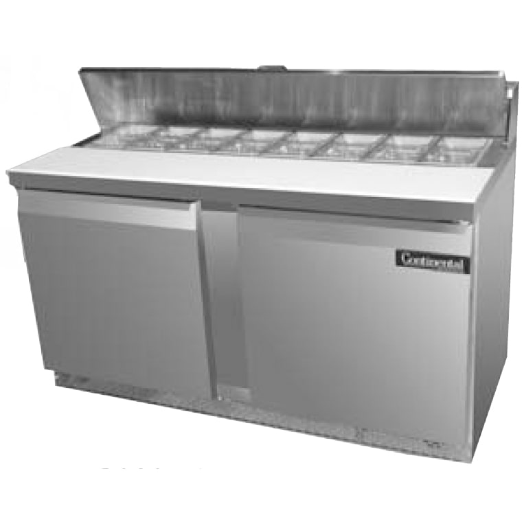 Continental 60" Mighty Top Front Breather Sandwich Prep Unit | Wasserstrom
