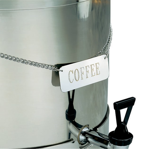 Decaf Chafer Name Plate w/ Chains | Wasserstrom