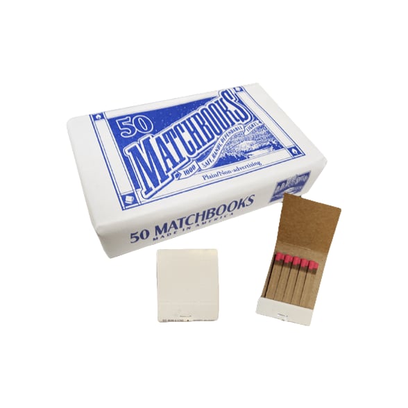 DD Bean Plain White Matchbook | Wasserstrom