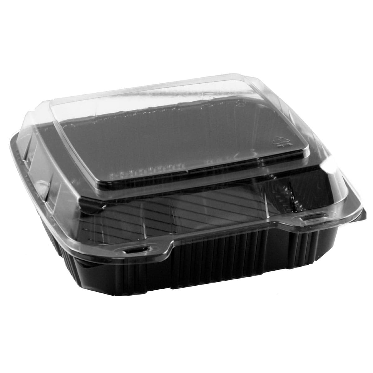 Par-Pak® 8 x 8 x 3-1/16 Black Plastic Container With Clear Lid ...