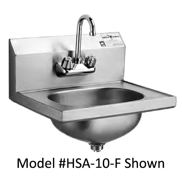 Eagle® HSA-10-FAW Wall Mount Hand Sink with Gooseneck Faucet | Wasserstrom