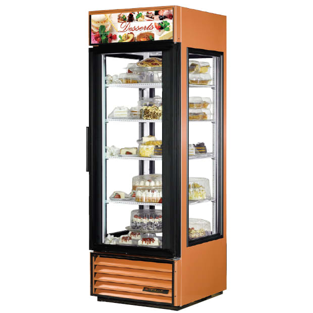 True® G4SM-23-LD Glass 4-Sided Desserts Swing Door Merchandiser ...