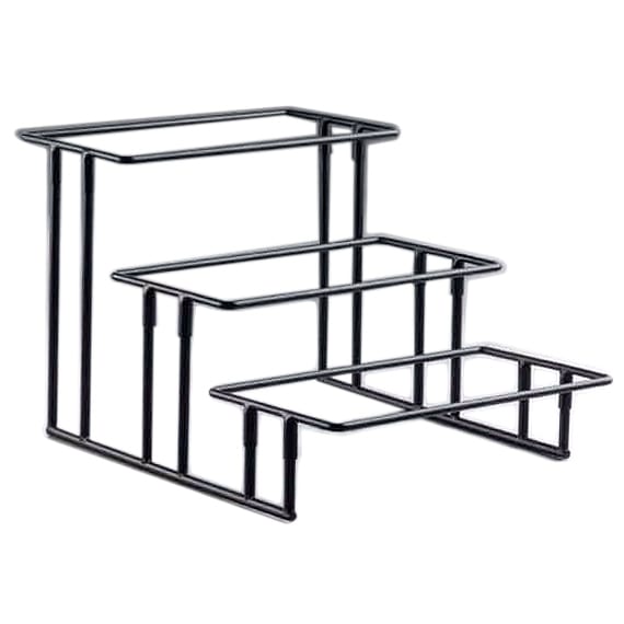 American Metalcraft IS18 Black Rectangular 3 Tier Stand | Wasserstrom