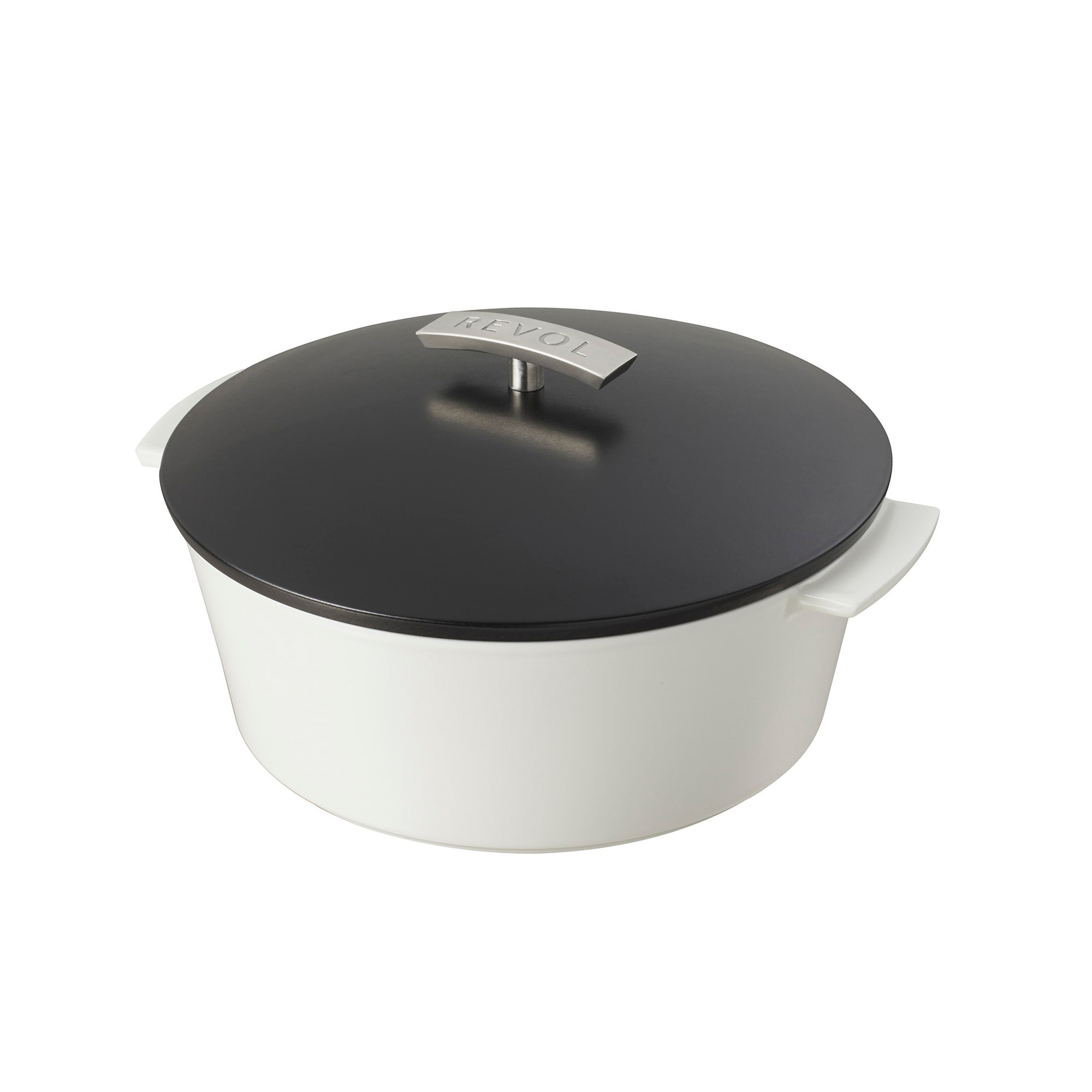 Revol® USA 642593 Revolution 3.75 Qt. Satin Black Round Cocotte ...