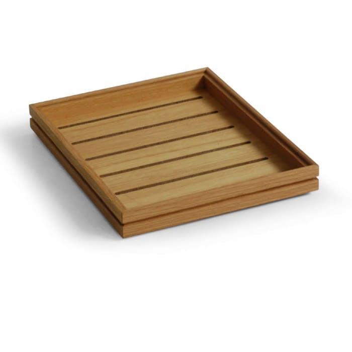 Craster BU_FR002 Oak 12.7 x 10.4 x 1.5" Flow Rustic Tray | Wasserstrom