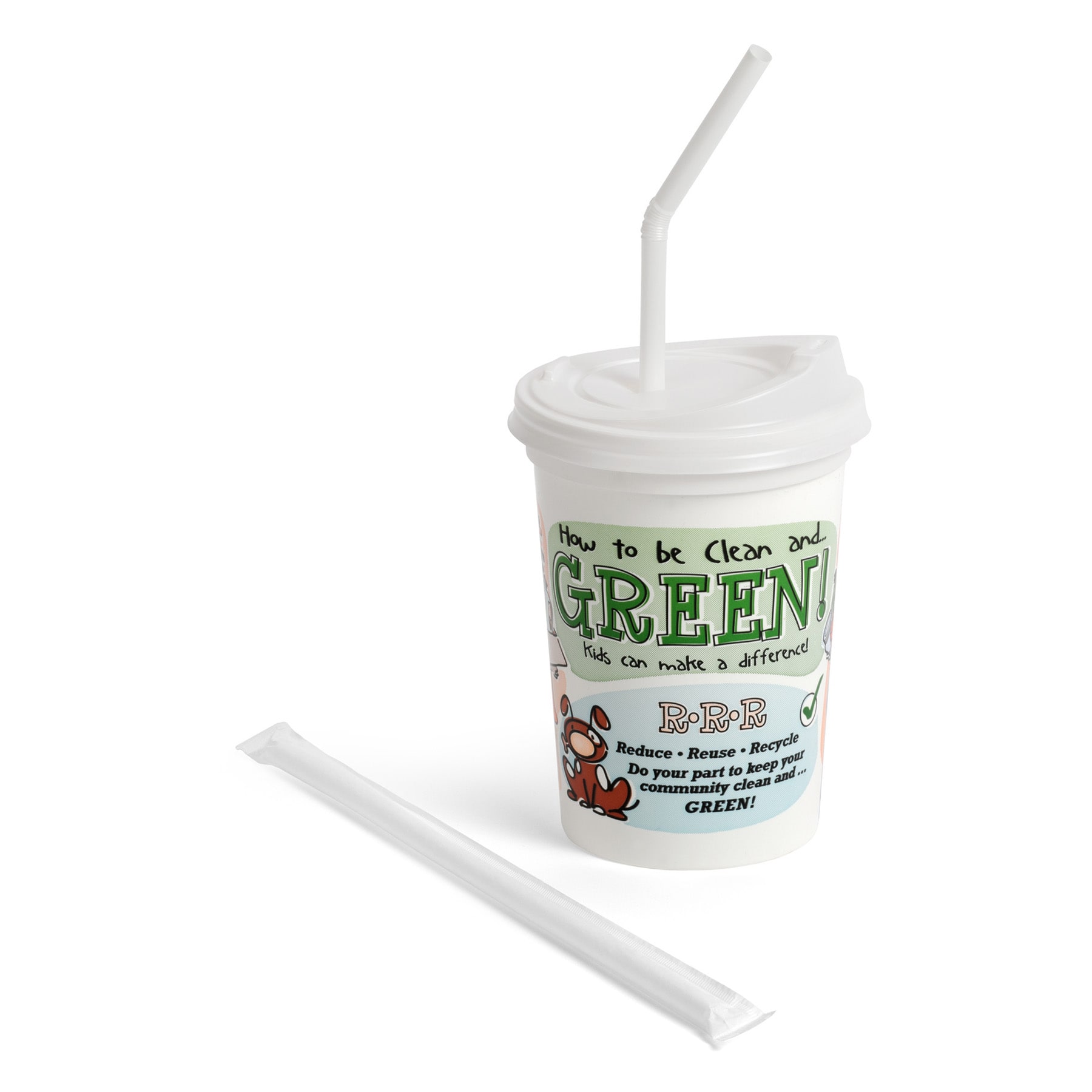 Family Hospitality 502GRN-TF Green Theme Design Kids Cup - 250 / CS ...