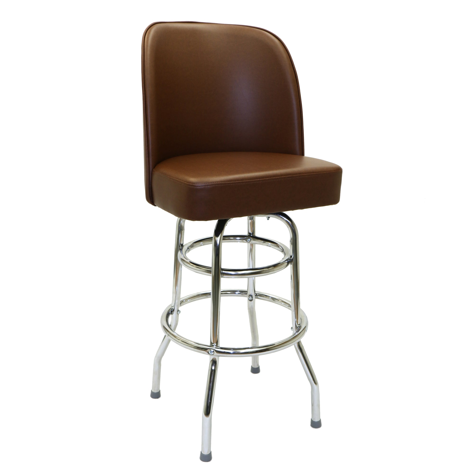 National Metalwares B6021 Brown Double Ring Club Style Bar Stool ...
