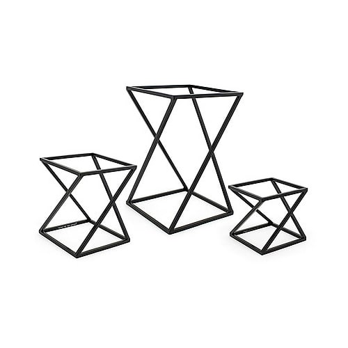 FOH BRI005BKI28 B3" Matte Black Twist Risers - Set | Wasserstrom