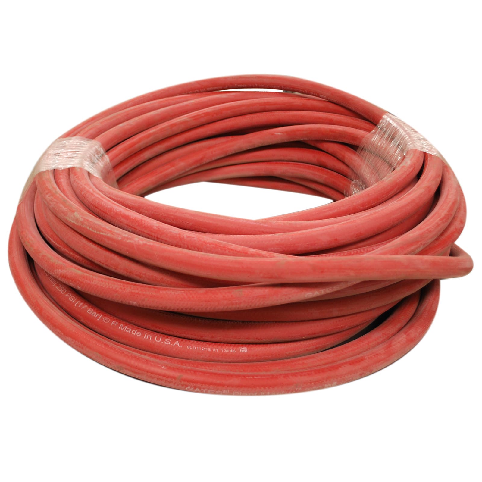 Thaman Rubber W3204-1331-100 Red 100 Foot Hot Water Hose with Coupling ...
