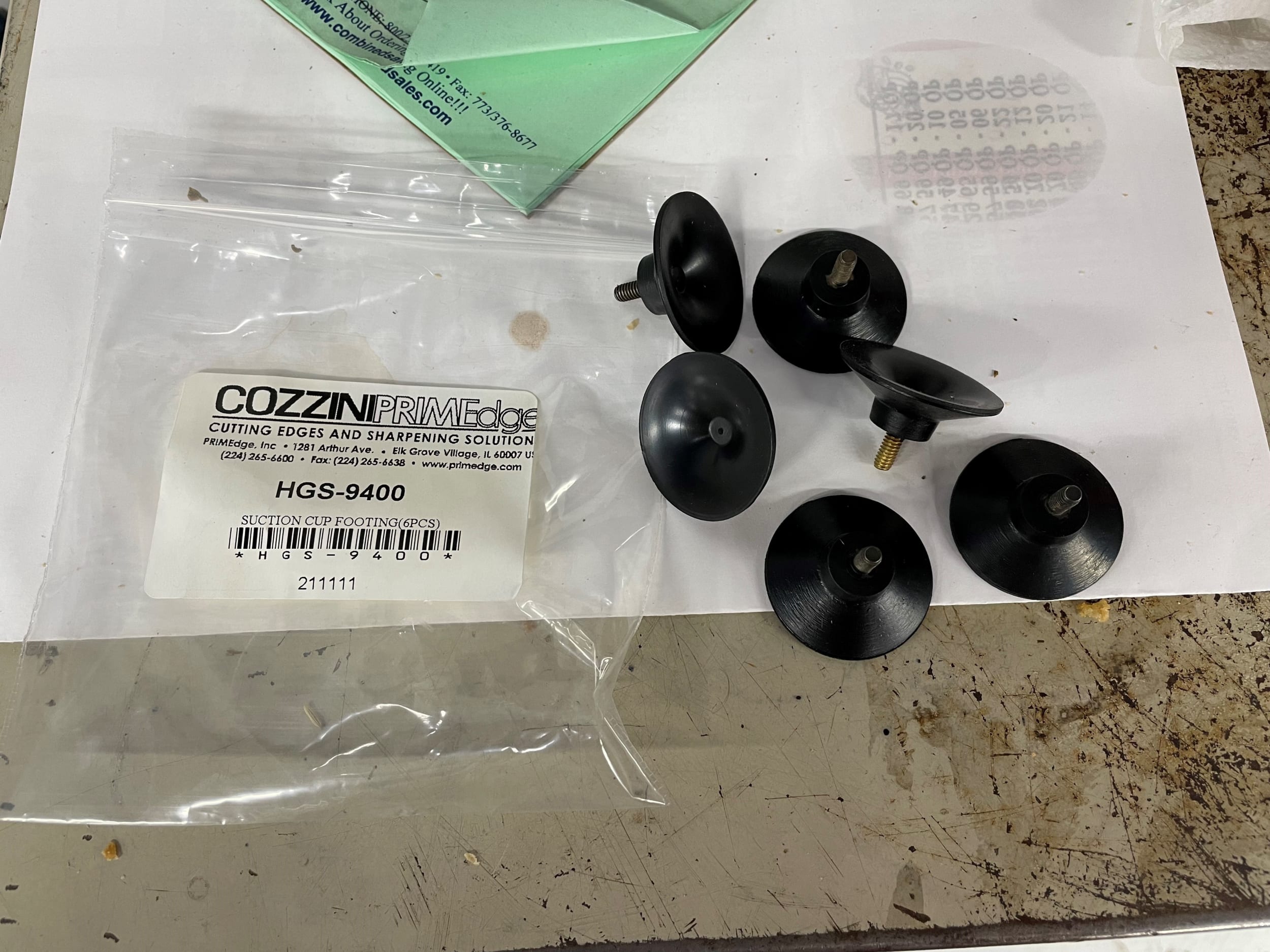 Cozzini PRIMEdge HGS-9400BL Suction Cup Footing - 6 / CS | Wasserstrom